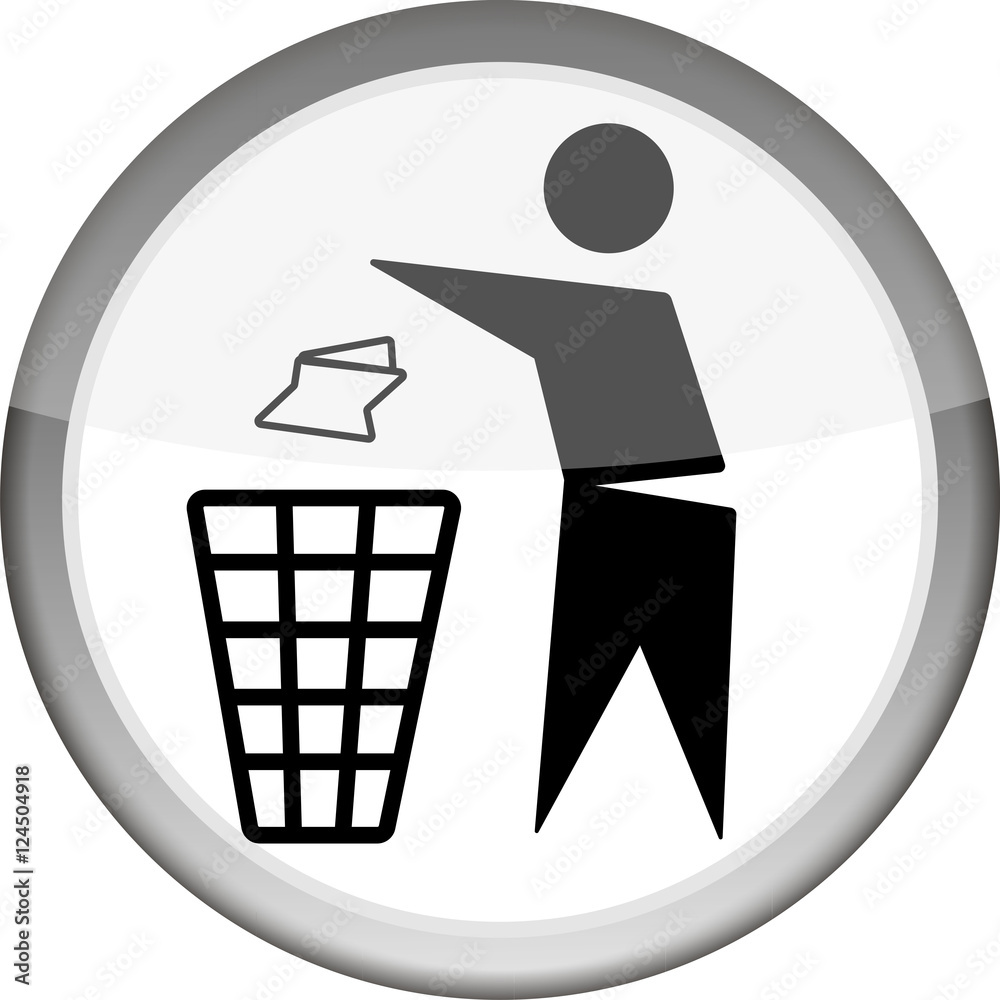 Mülleimer Entsorgung Wegwerfen Schild Zeichen - Stock - GamesAgeddon