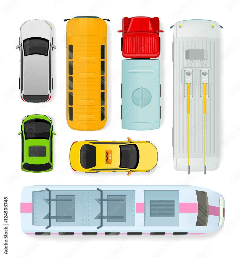 Public and Private Types of Transportation. Vector Stock Vector | Adobe ...