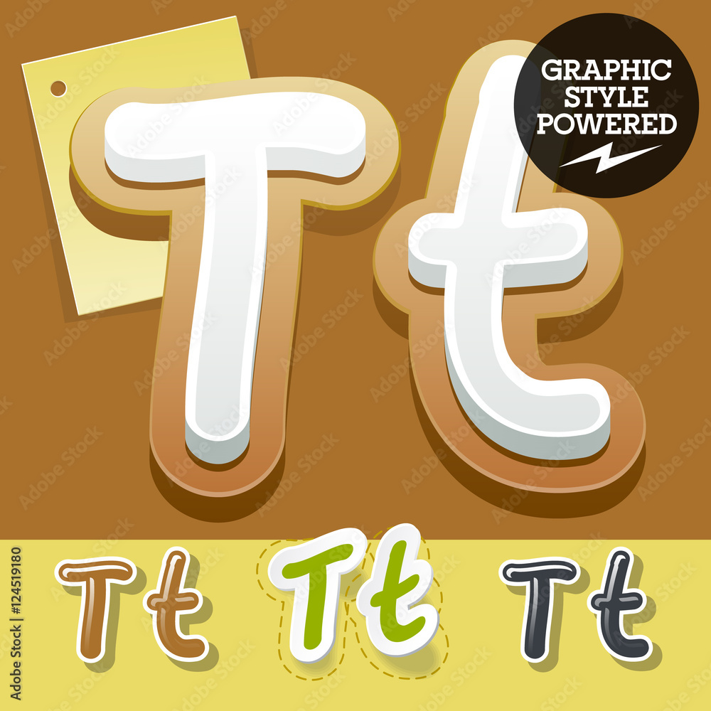 Vector set of handwritten delicious alphabet. Optional colorful graphic ...