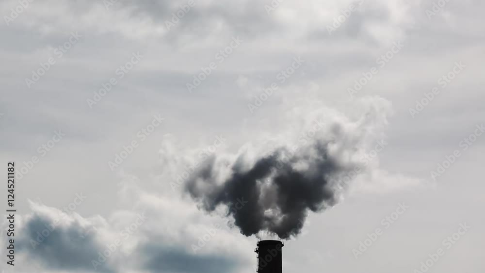 Smoke Emitting From Factory Smoke Stack Stock Video | Adobe Stock
