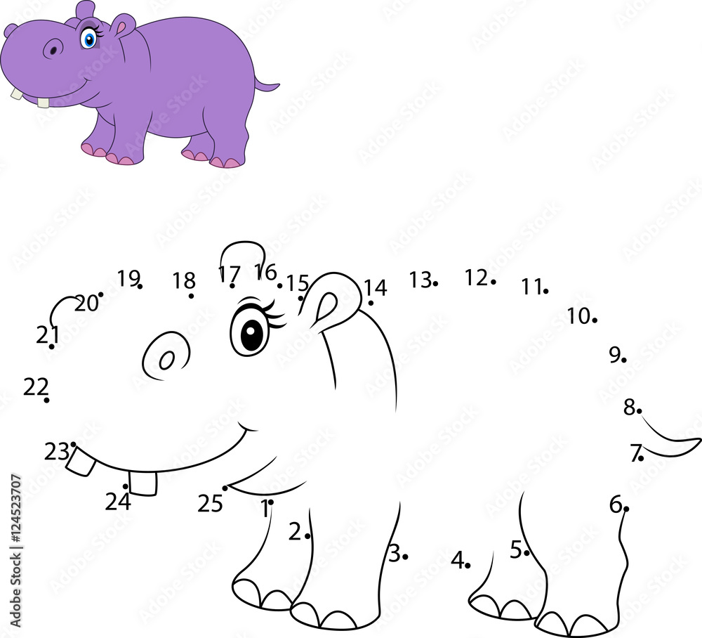 Connect the number to draw the animal educational game for children ...