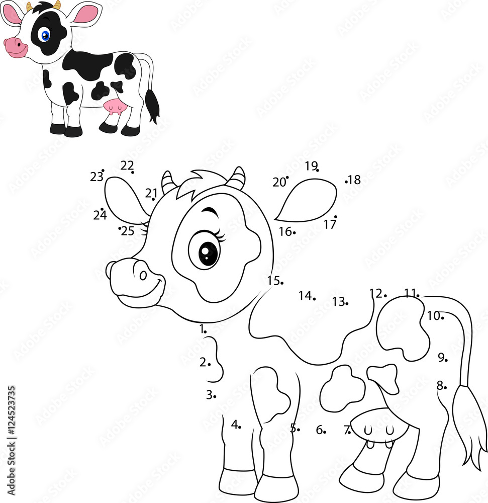 Connect the number to draw the animal educational game for children ...