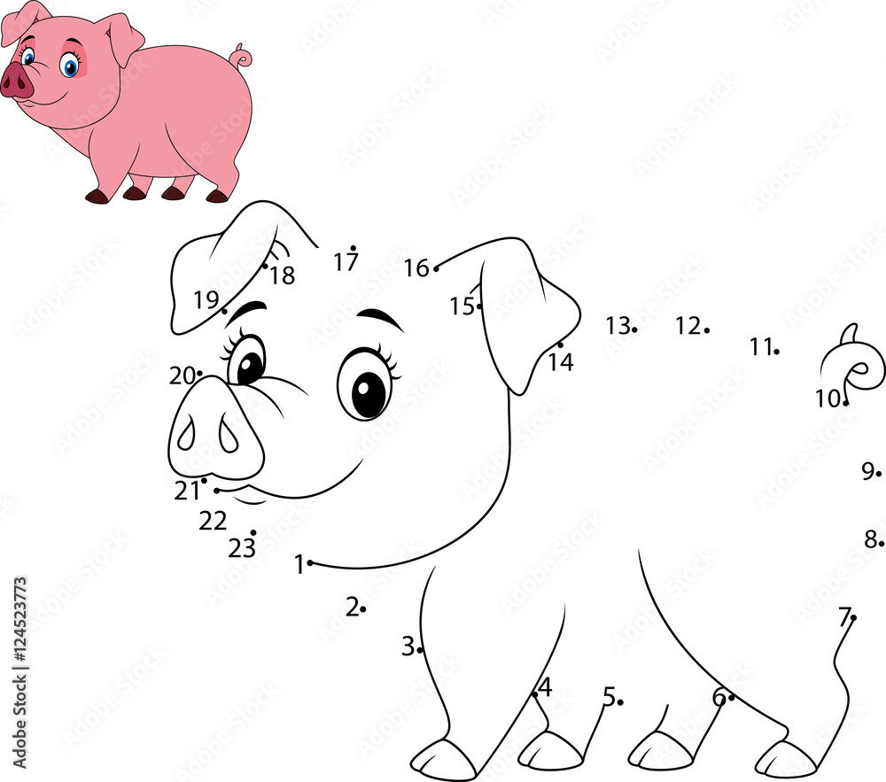 Connect the number to draw the animal educational game for children ...