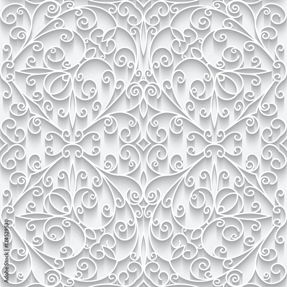 Cutout paper lace texture, seamless pattern Stock Vector | Adobe Stock