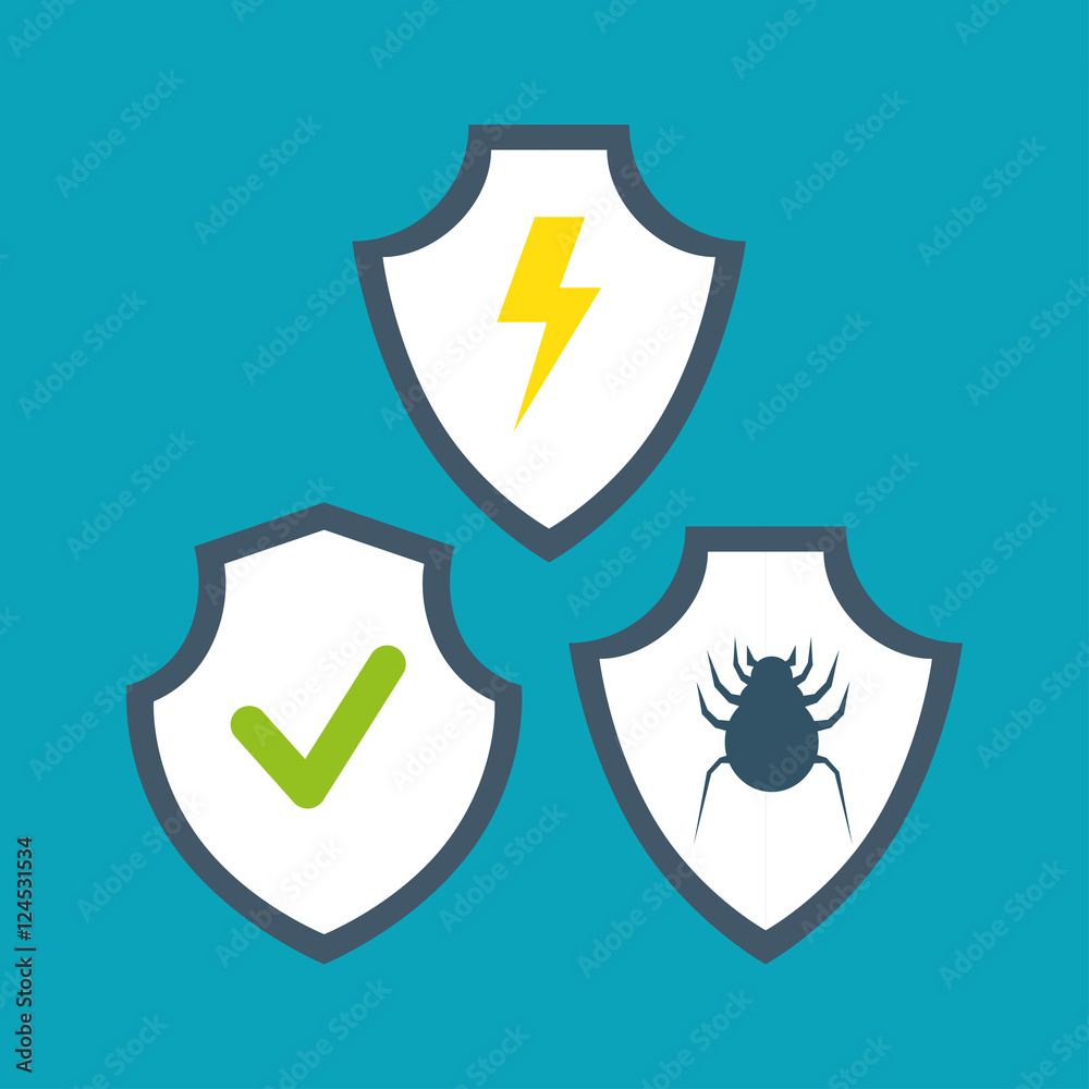 symbol shield protection data system design vector illustration eps 10 ...