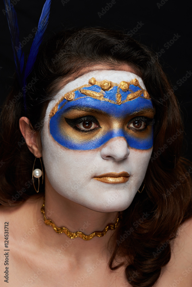 painted gold and blue mask Stock Photo | Adobe Stock