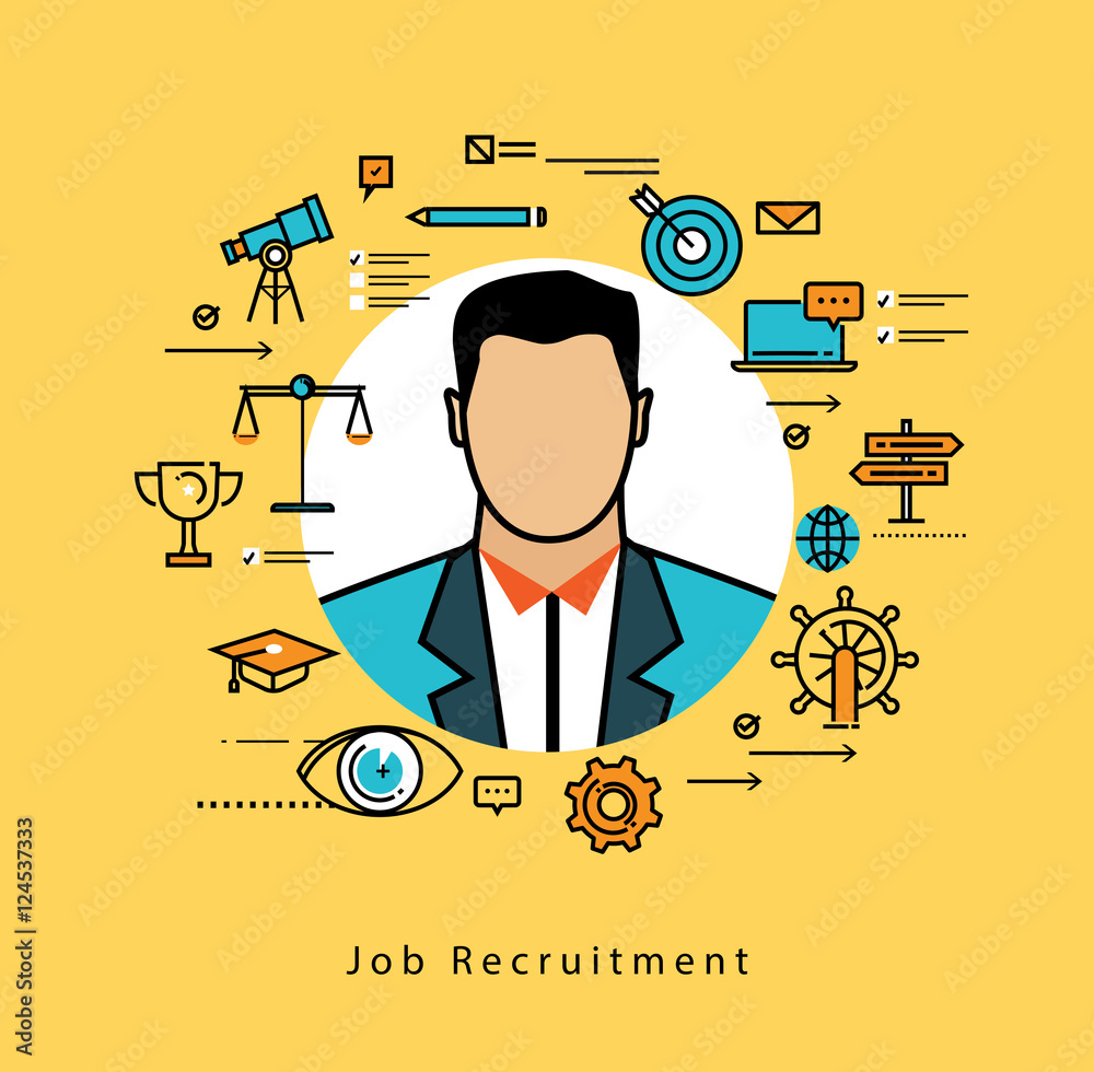 Line flat vector business design for job candidate evaluation ...