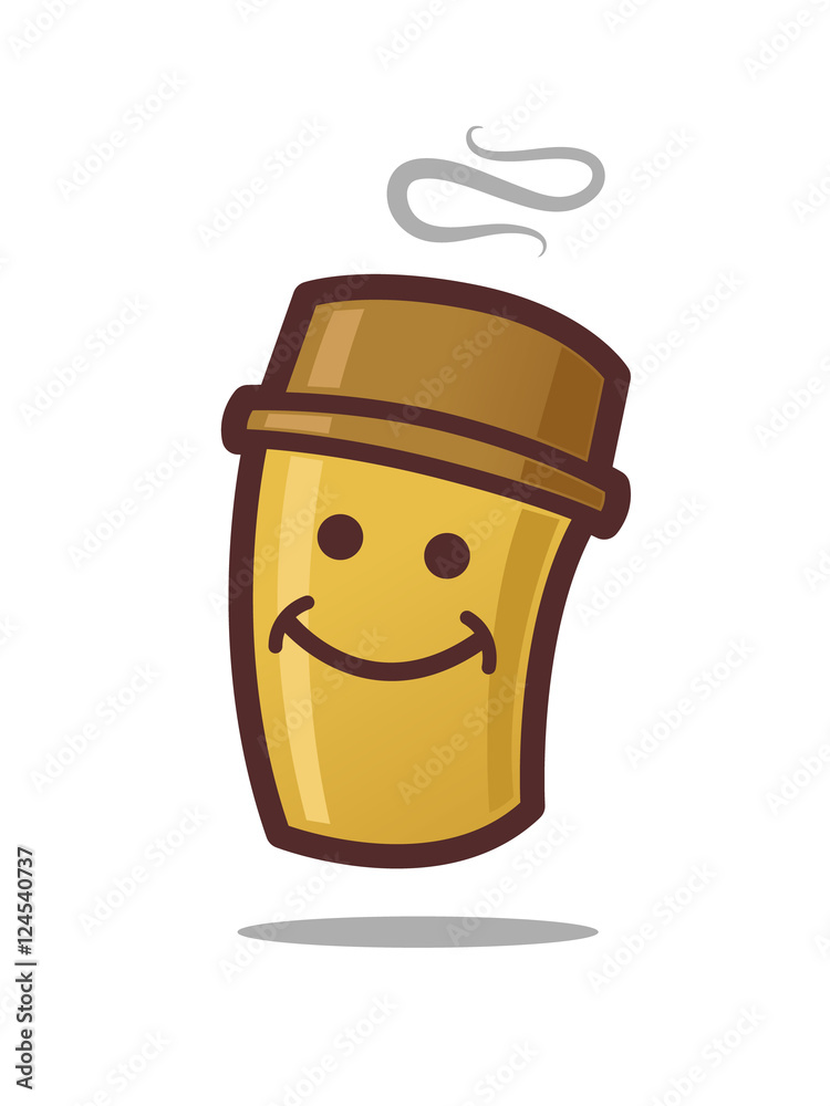 Coffee to go vector cartoon mascot illustration Stock Vector | Adobe Stock