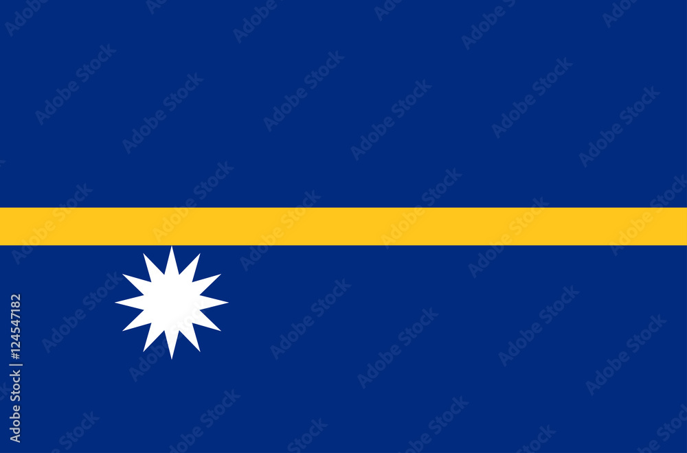 Vector flat style Republic of Nauru state flag. Official design of ...