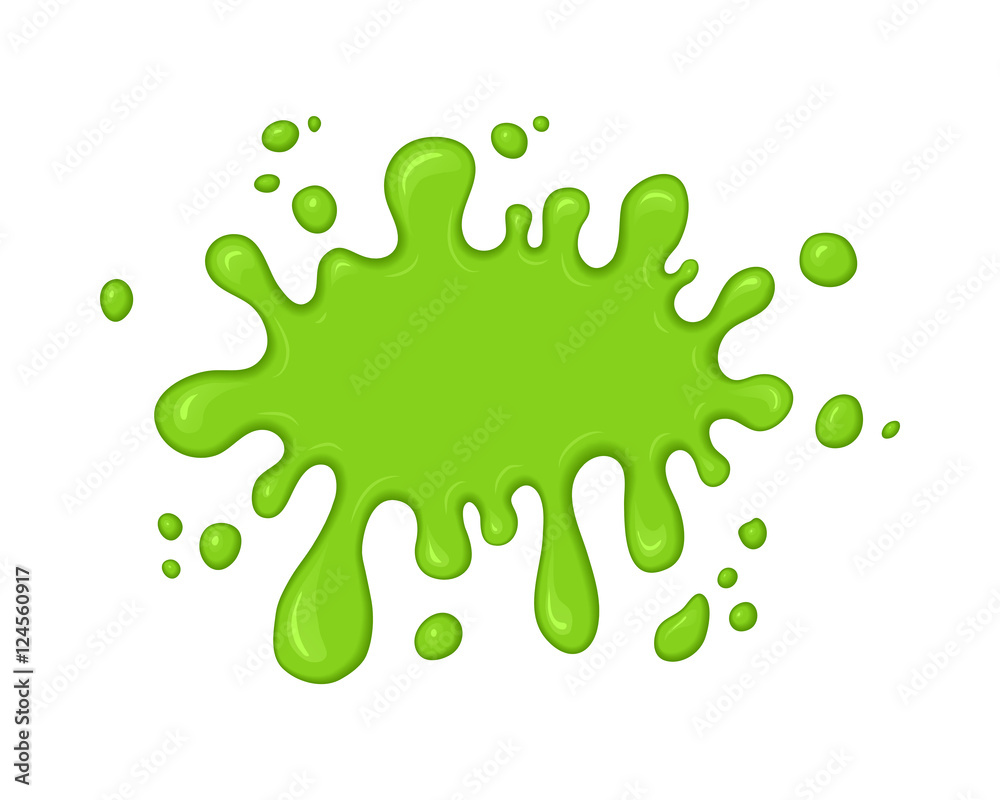 Green slime splash blot. Slime blot isolated on white background ...