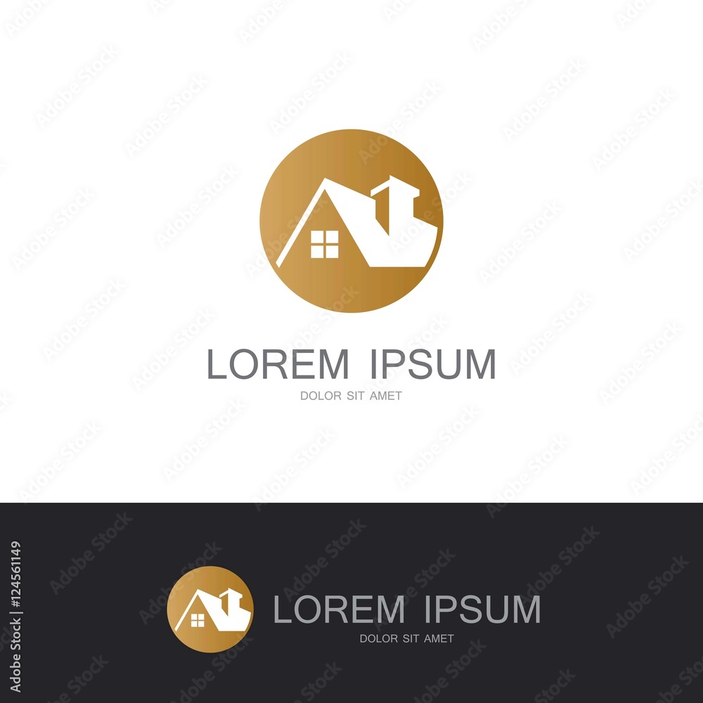 round circle home building icon logo Stock Vector | Adobe Stock