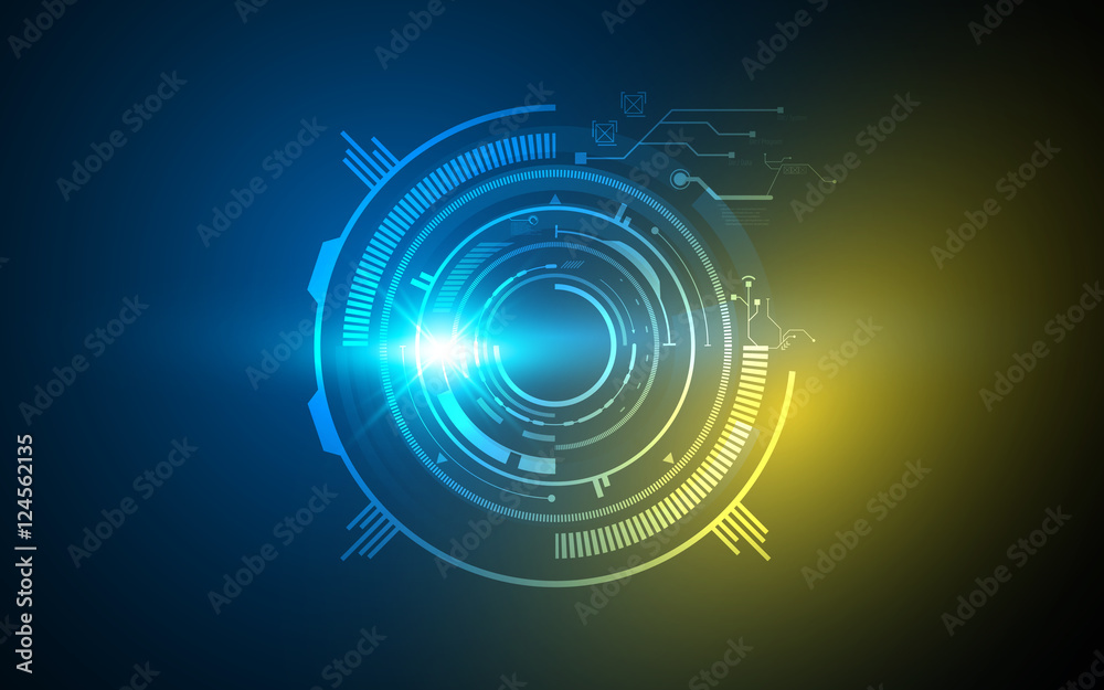 vector background abstract circular frame template hi technology ...