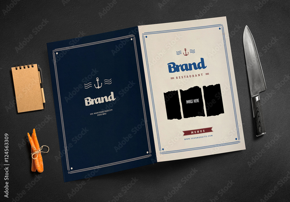 Rustic Sailor Food Menu Stock Template | Adobe Stock