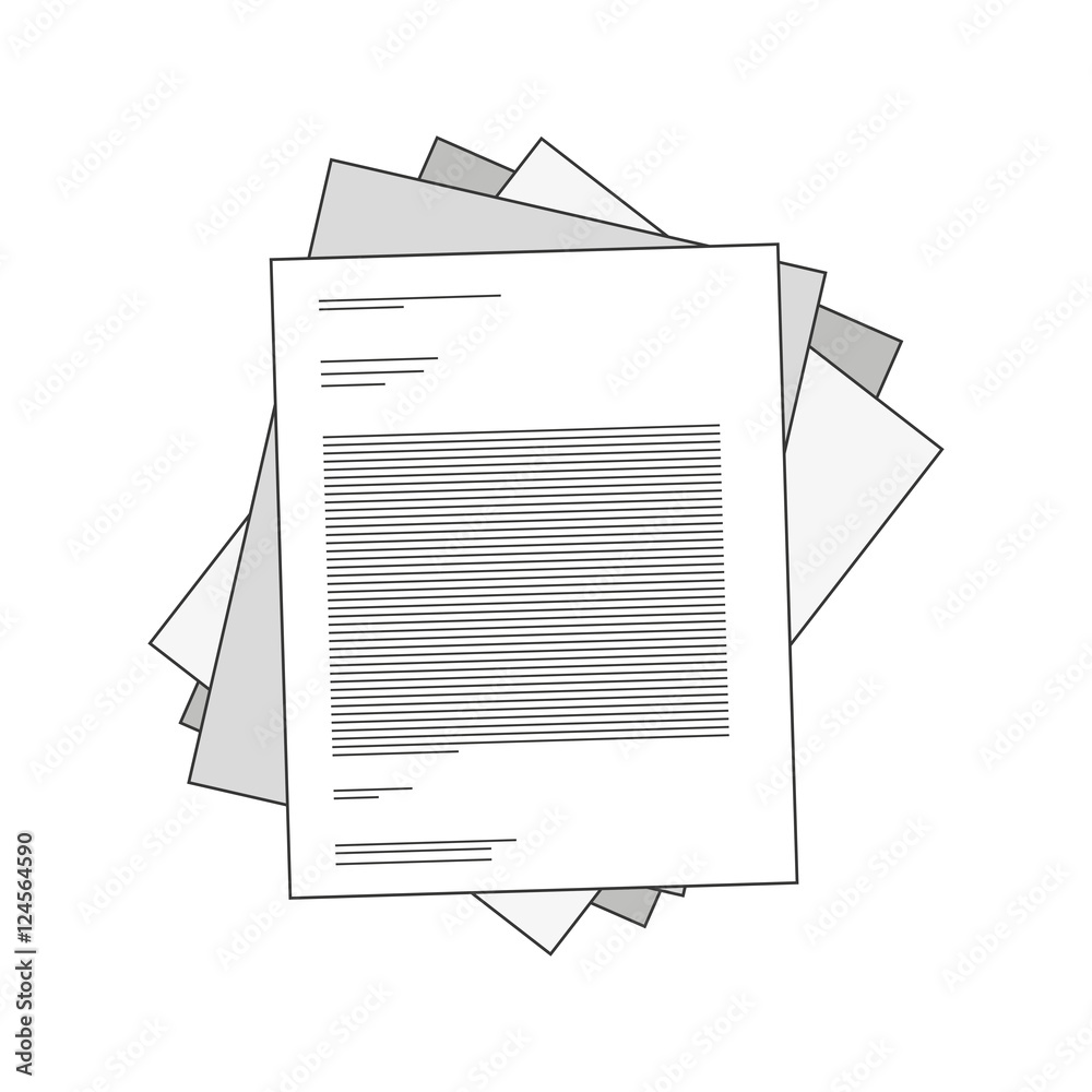 silhouette stacked paper sheets with text vector illustration Stock ...