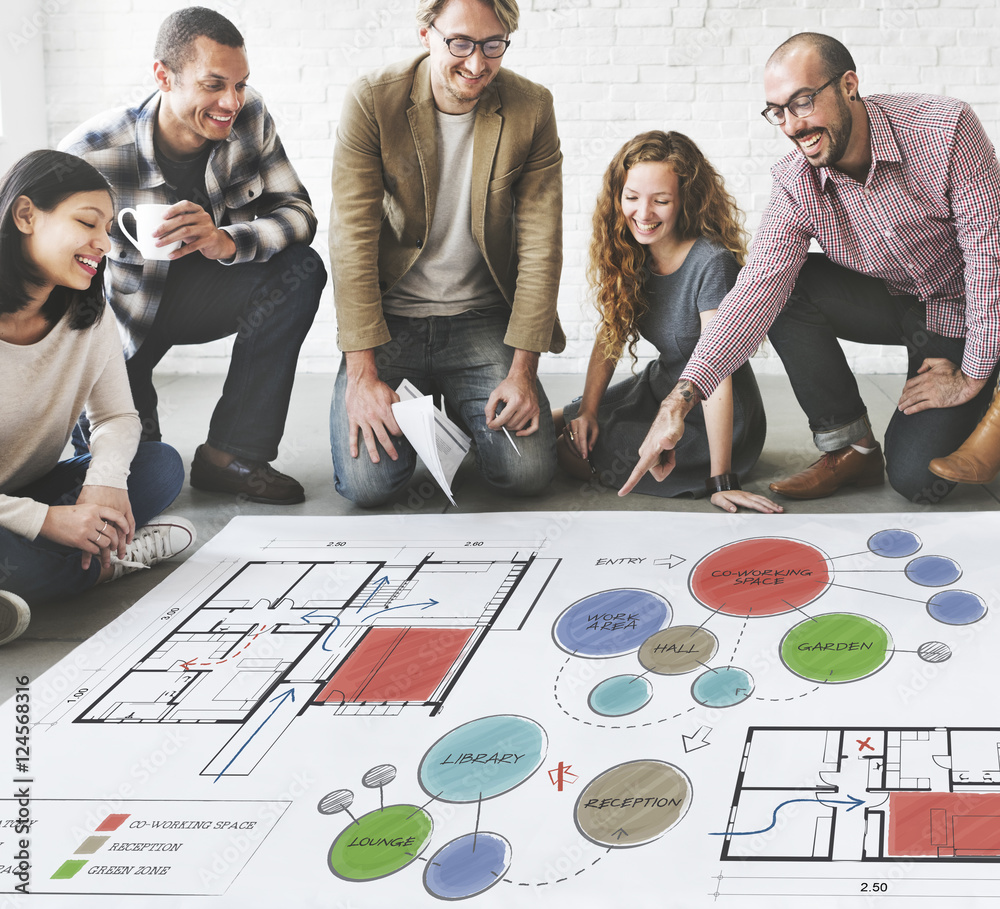 Office Floor Plan Sketch Drawing Concept Stock Photo | Adobe Stock