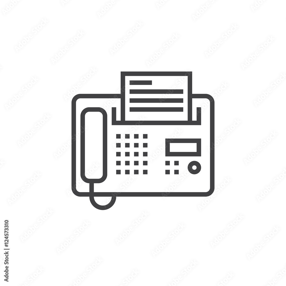Fax line icon, telefax outline vector logo illustration, linear ...