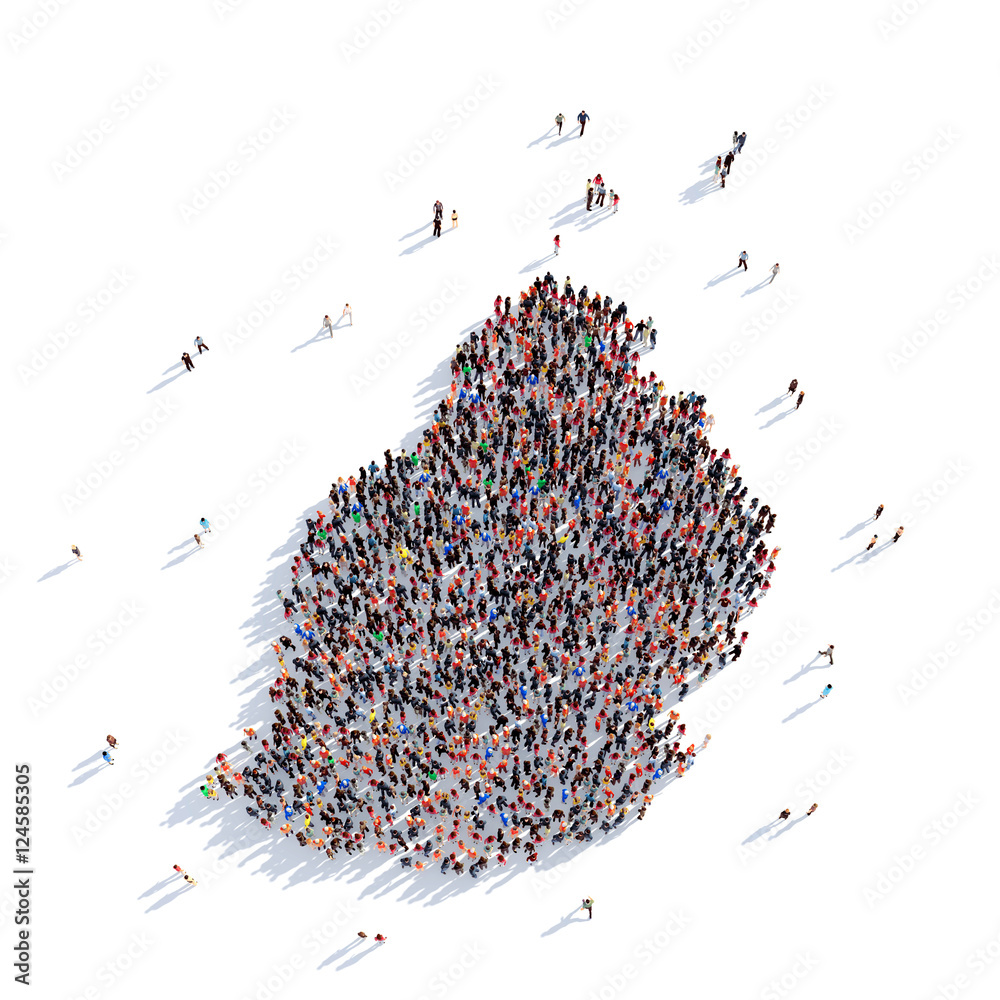 Photo & Art Print people group shape map Mauritius, tai111