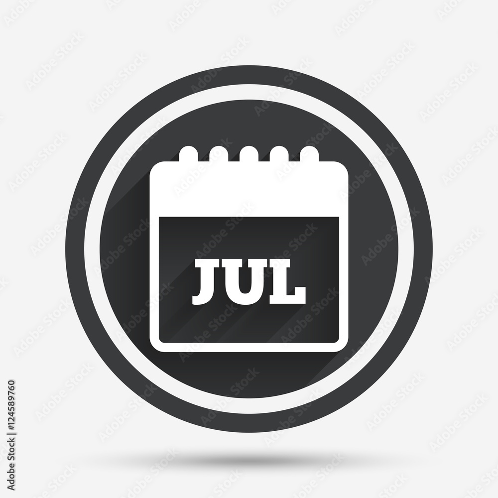 Calendar sign icon. July month symbol. Stock Vector | Adobe Stock