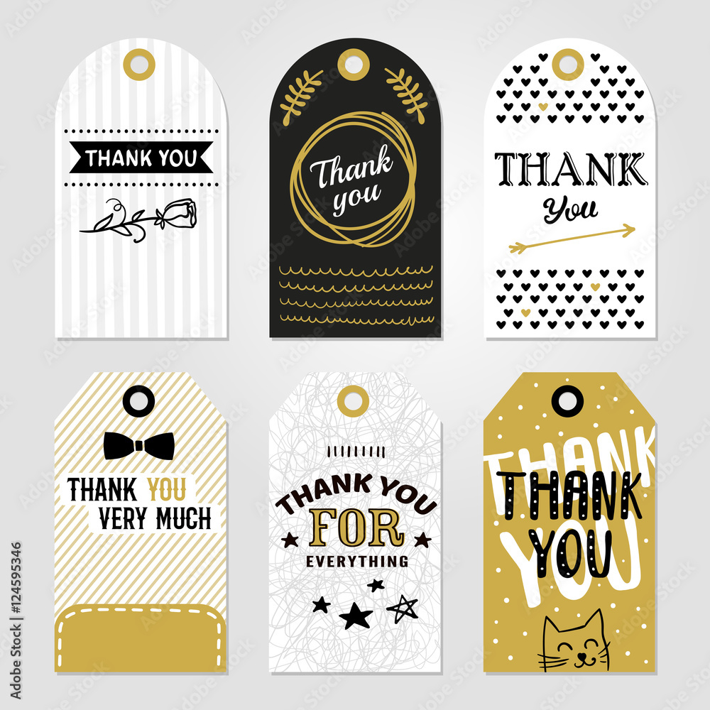 Thank You Tag Set Stock Vector | Adobe Stock