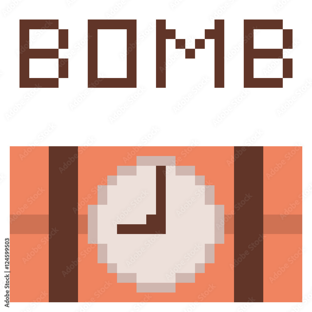 illustration design pixel art dynamite ilustração do Stock | Adobe Stock