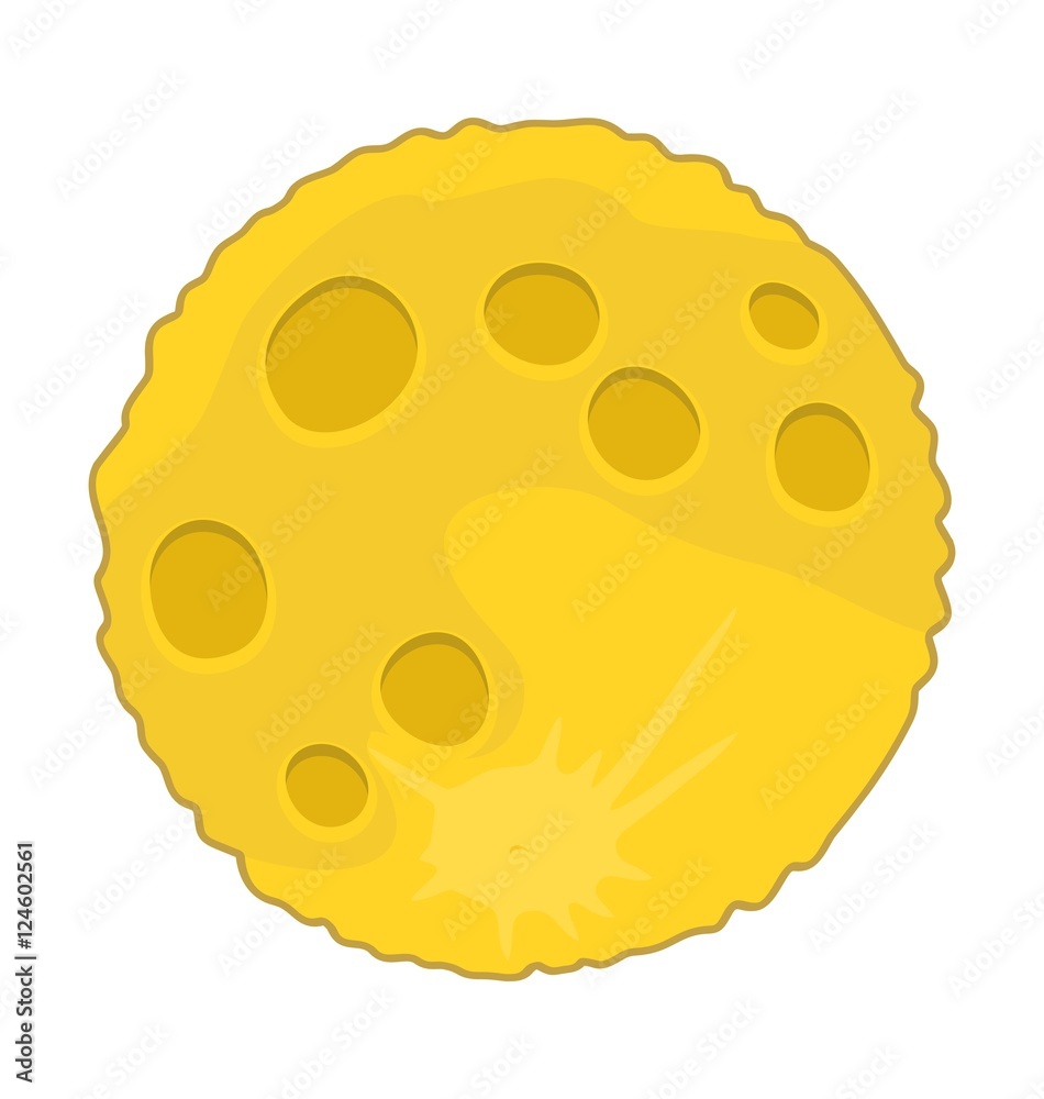 Moon, Flat design, vector illustration, isolated on white background ...