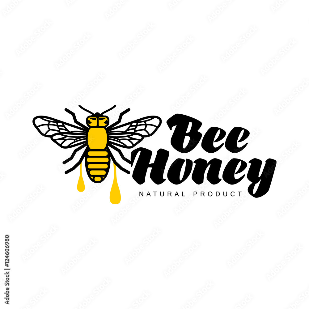 Bee, honey, apiary logo, sketch style vector illustrations isolated on ...
