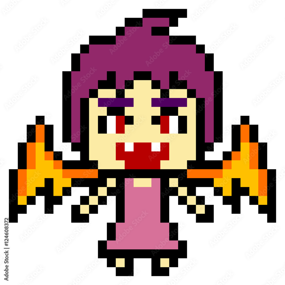 illustration design pixel art vampire Stock Illustration | Adobe Stock