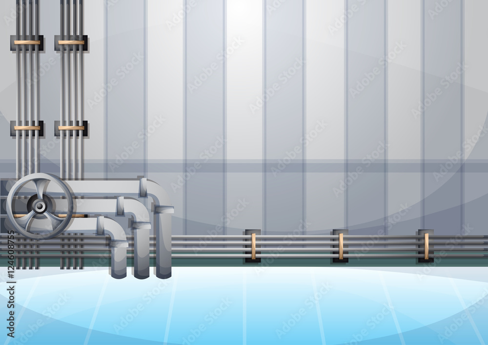 cartoon vector illustration water pipe wall with separated layers in 2d ...