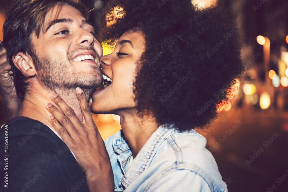 Beautiful interracial couple showing their love. Stock Photo | Adobe Stock