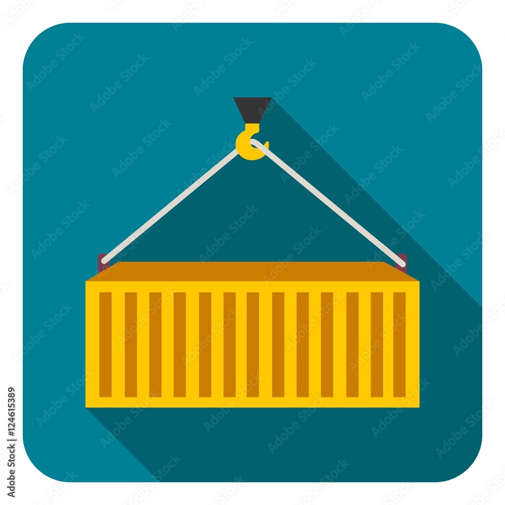 Container icon in flat style isolated on white background. Logistic ...