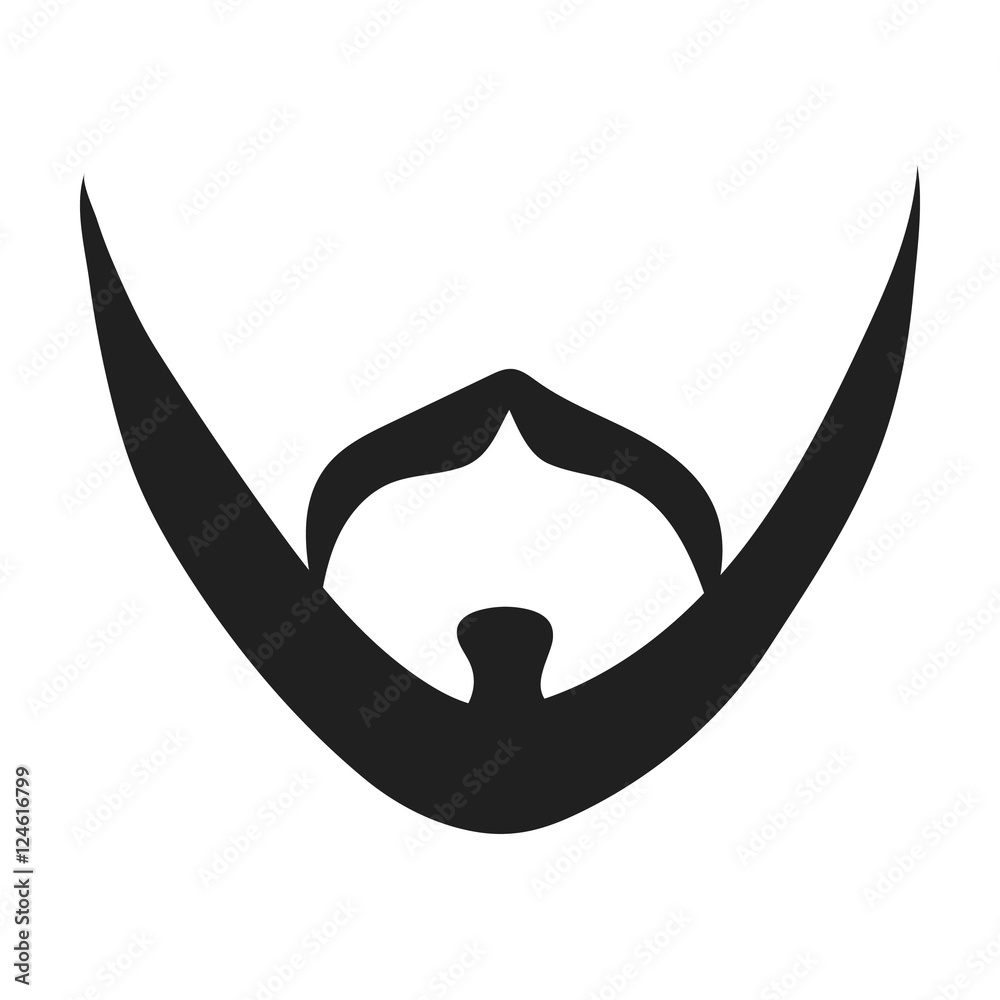 Vettoriale Stock Man's beard icon in black style isolated on white ...