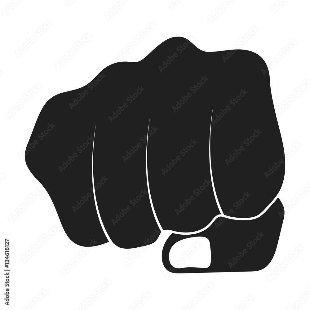 Fist bump icon in black style isolated on white background. Hand ...
