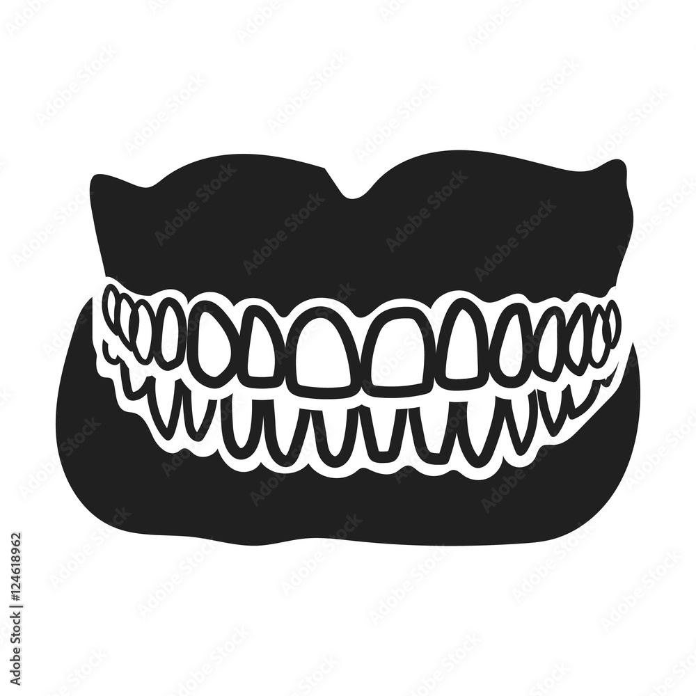 Jaw icon in black style isolated on white background. Medicine and ...
