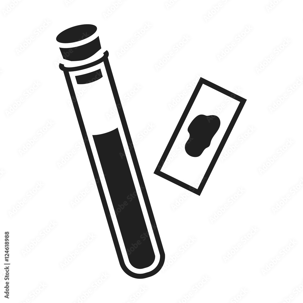 Blood test icon in black style isolated on white background. Medicine ...