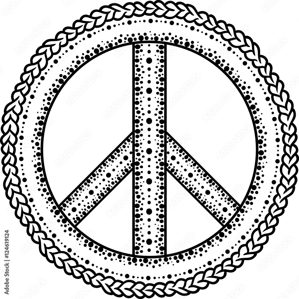 peace symbol, drawn by hand Stock Vector | Adobe Stock