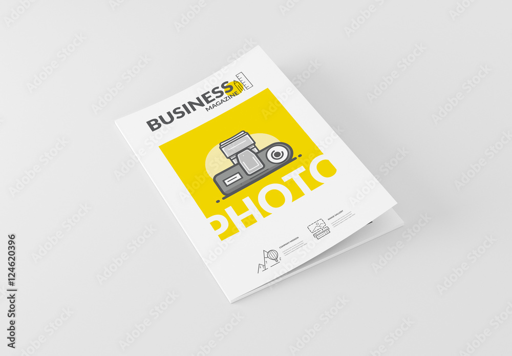 Photo Booklet Layout with Cartoon Style Elements Stock Template | Adobe ...