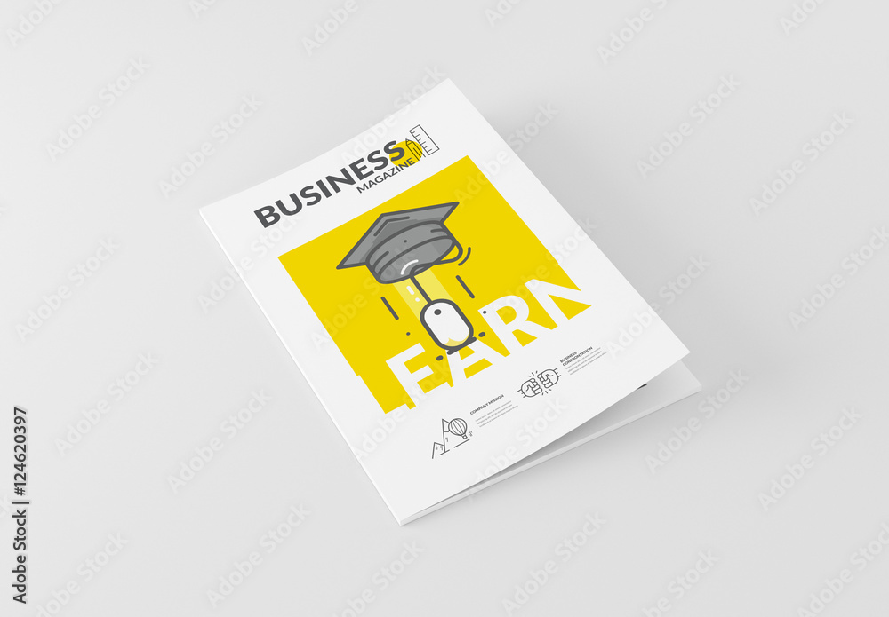 Education Booklet Layout with Cartoon Style Elements Stock Template ...