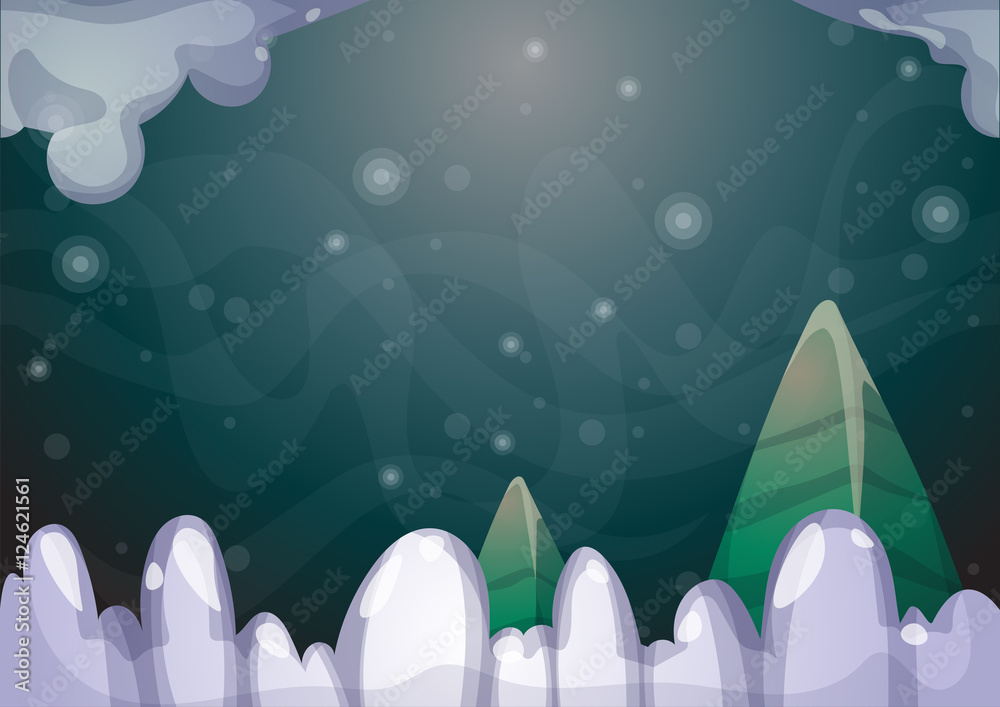 cartoon vector sky background with separated layers for game art and ...