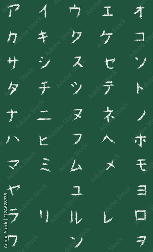 Vector Set of Katakana Symbols. Japan Alphabet. Stock Vector | Adobe Stock