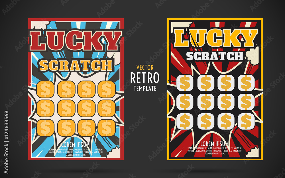 scratch off lottery ticket vector design template Stock Vector | Adobe ... scratch off lottery ticket vector design template Stock Vector | Adobe ...