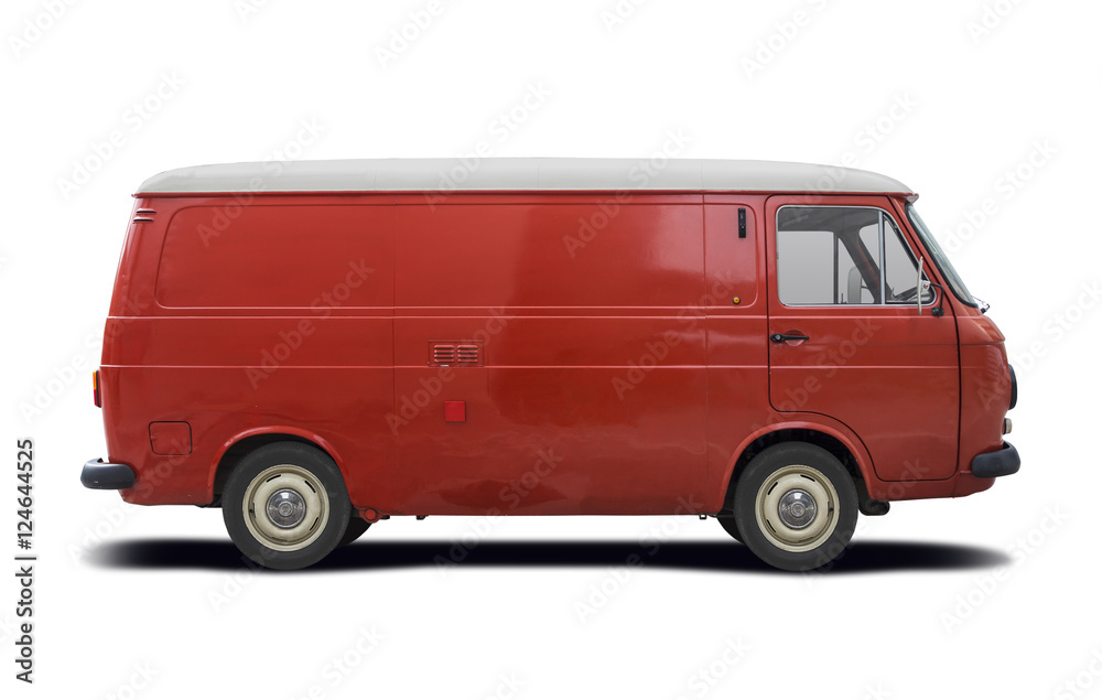 Classic van side view isolated on white Stock Photo | Adobe Stock