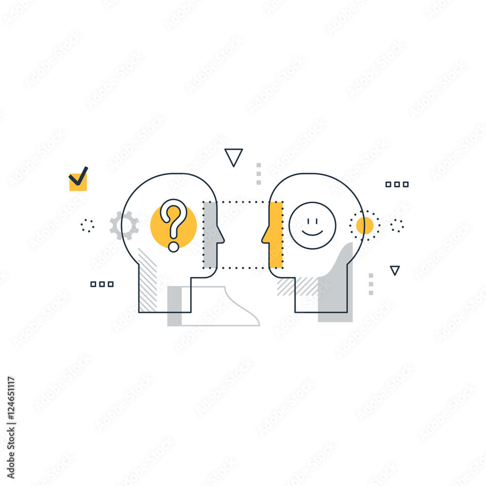 Emotional intelligence concept, communication skills, reasoning and ...