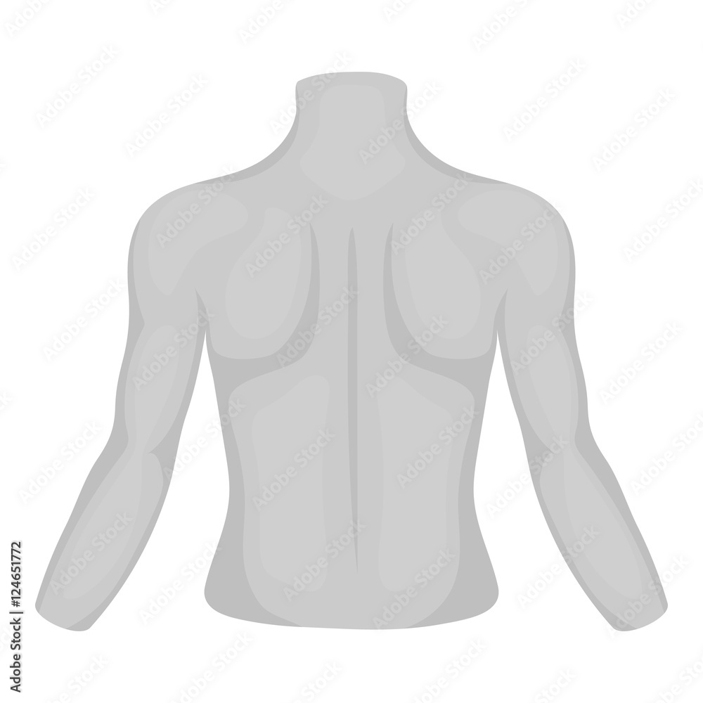 Human back icon in monochrome style isolated on white background. Part ...