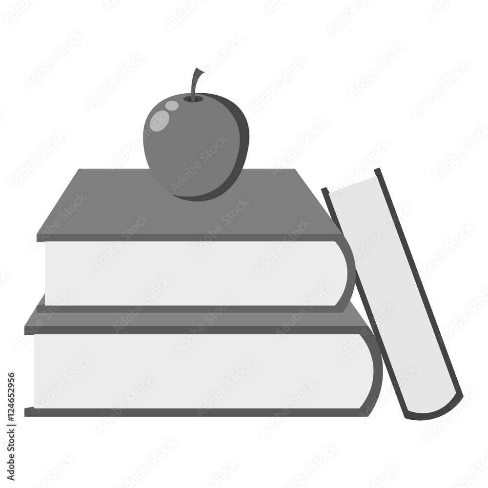 Books icon monochrome. Single education icon from the big school ...