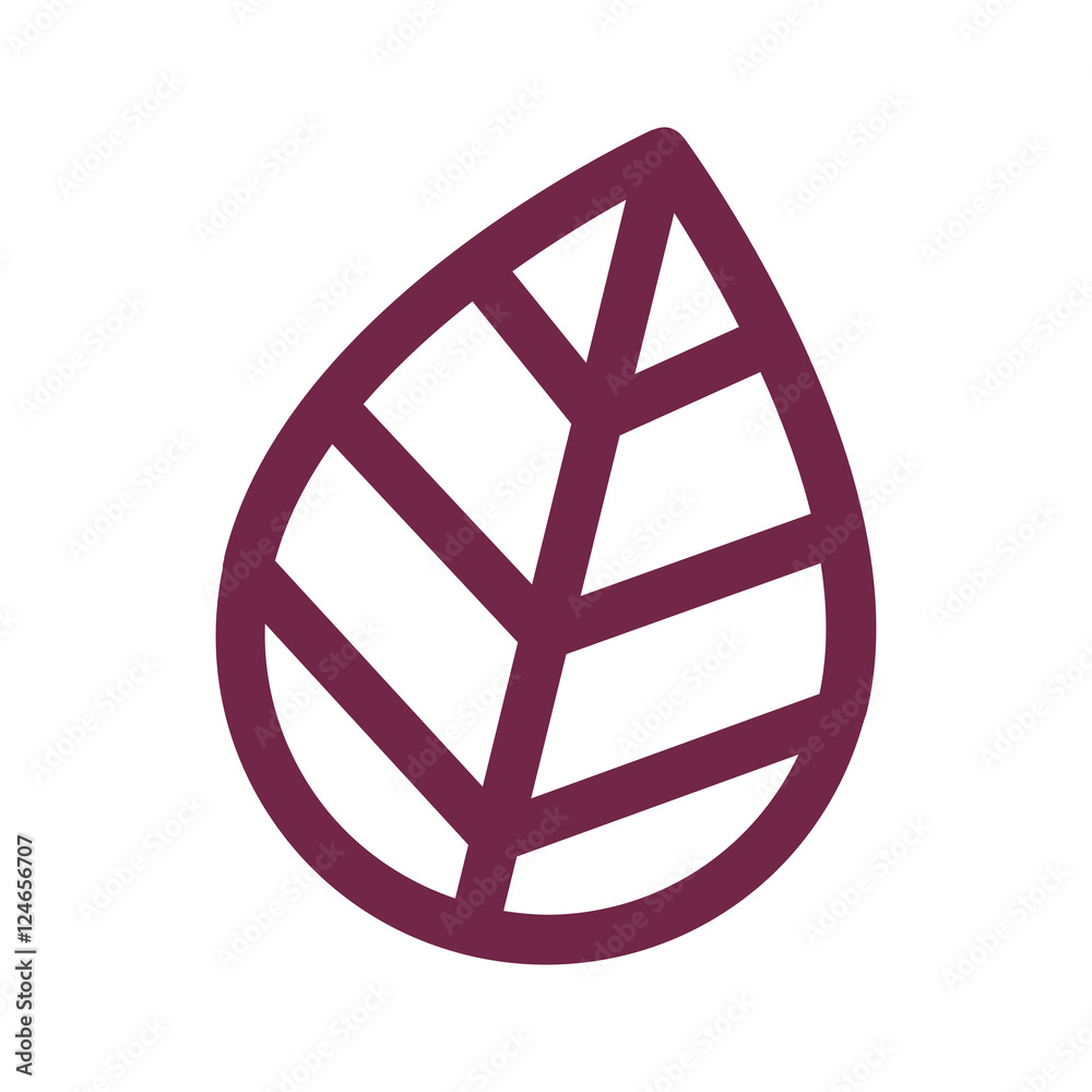 purple leaf icon. nature element over white background. vector ...