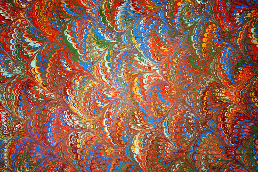 Ebru art. Traditional Turkish Ebru technique. Painting on water ...