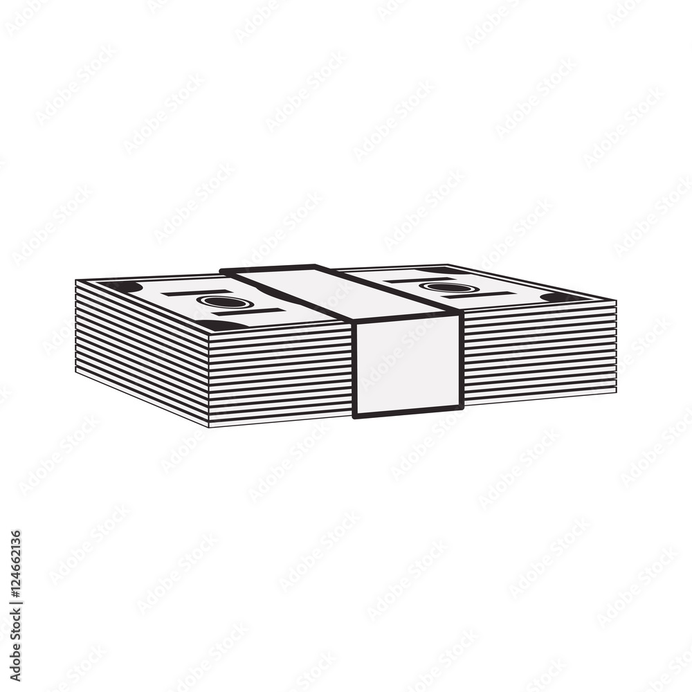 wad of cash. money bills icon over white background. vector ...