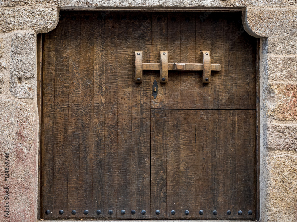 Rustic and old wooden gate Stock Photo | Adobe Stock