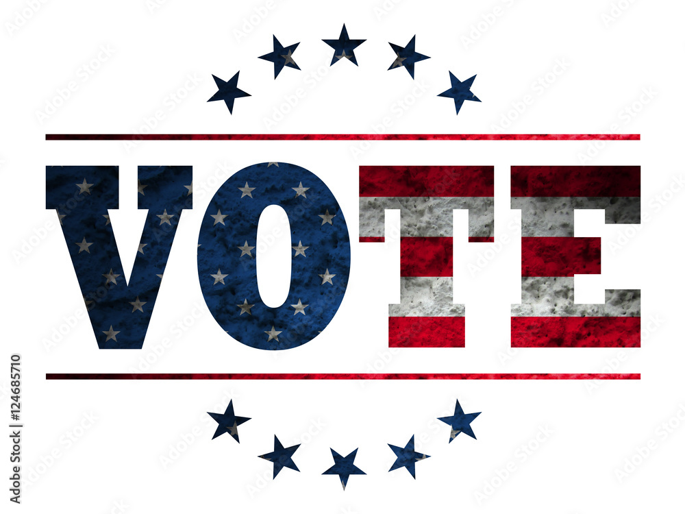 Vote design for Presidential Election USA, Vote sign with american flag ...