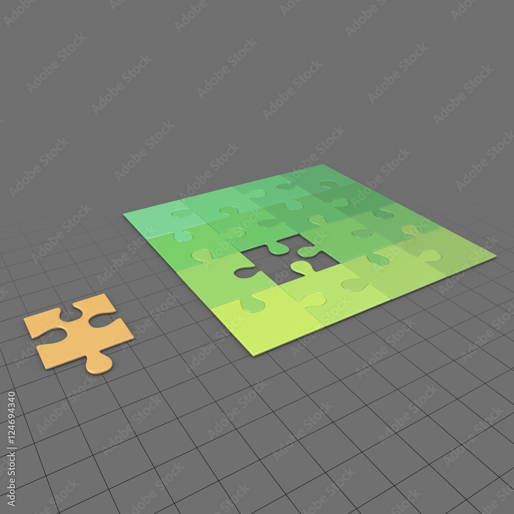 Jigsaw Puzzle Stock 3D asset | Adobe Stock